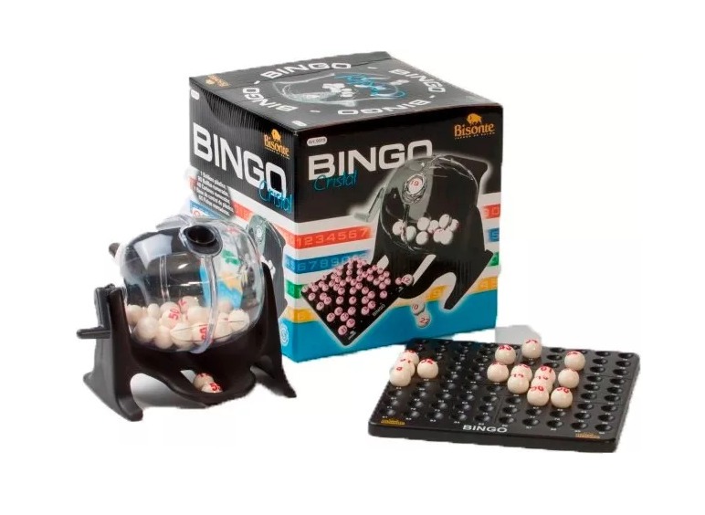 Bingo de 90 Bolillas con Bolillero y Portabolilla Cristal - Multijuegos